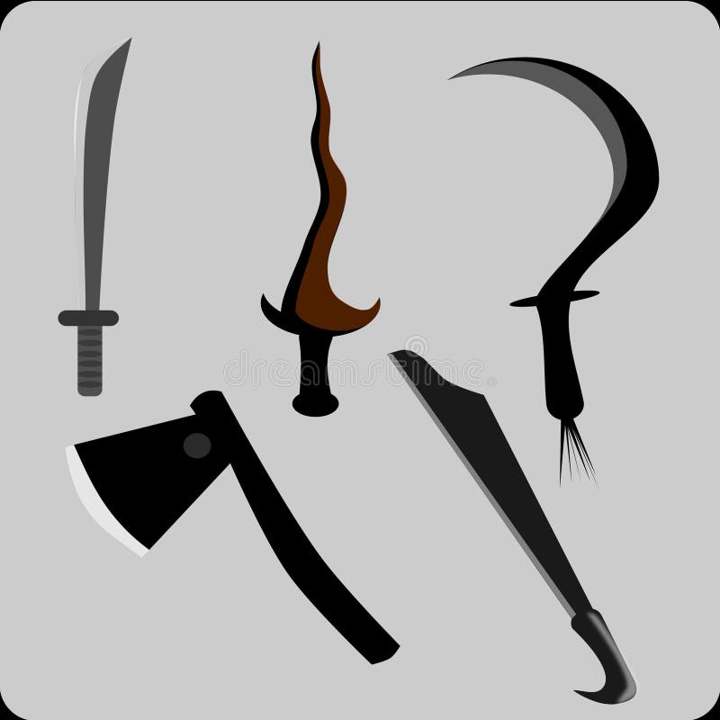 Types of Traditional Indonesian Sharp Weapons from Various Tribes Stock ...