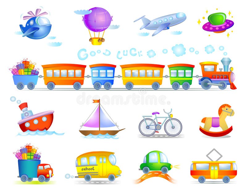 Types of transport stock vector. Illustration of symbol - 5497530