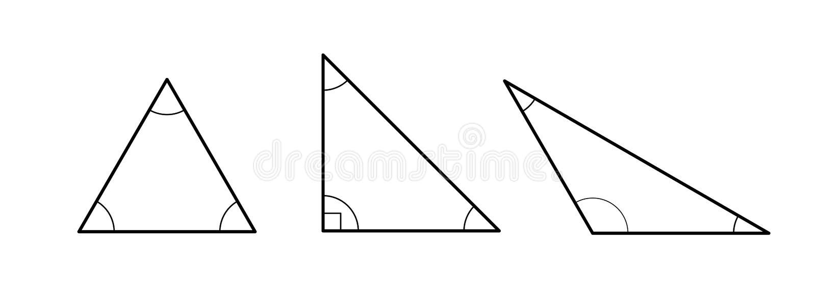 Types of Triangles on White Background Vector Stock Vector ...