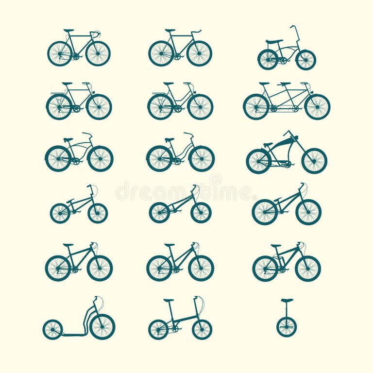 Types van fietsen vector illustratie. Illustration of voorwerp - 50832894