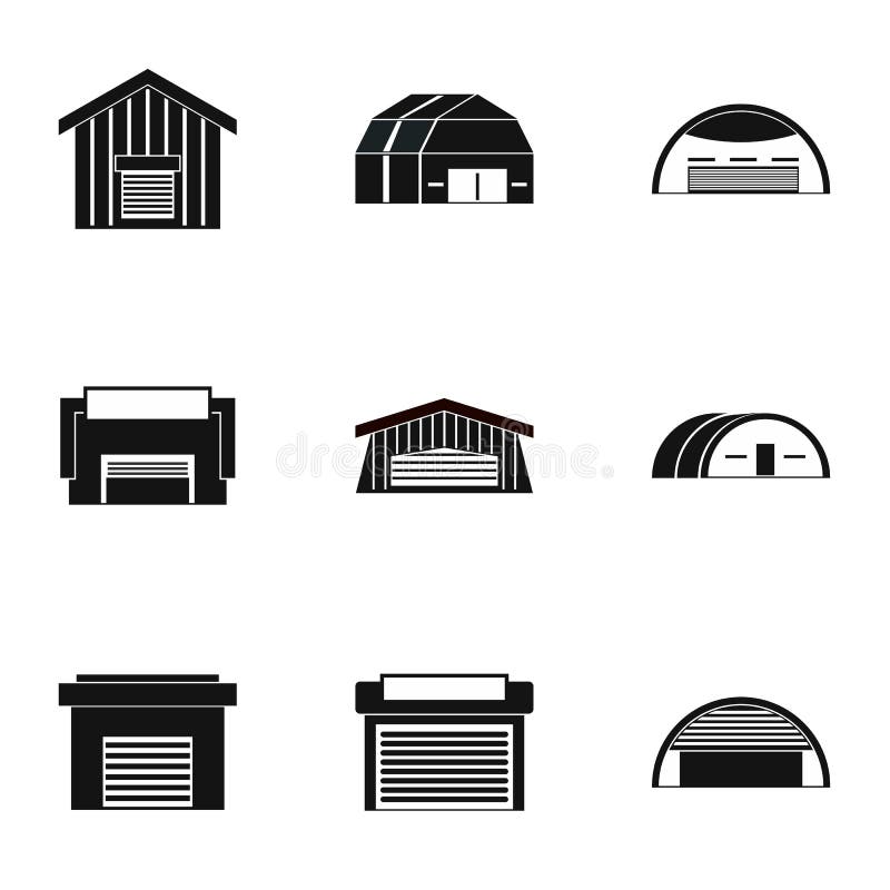 Types of Warehouse Icons Set, Simple Style Stock Vector - Illustration ...
