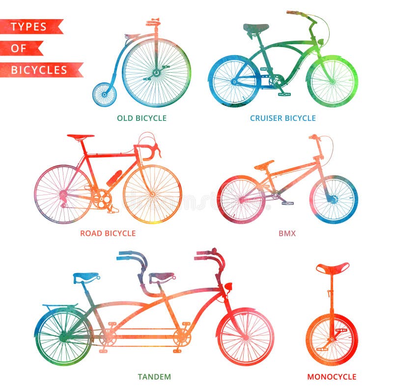 Types of bicycles wheels stock vector. Illustration of rubber - 99970516