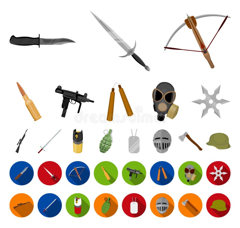 Types of Weapons Cartoon,flat Icons in Set Collection for Design ... Types of Weapons Cartoon,flat Icons in Set Collection for Design ...
