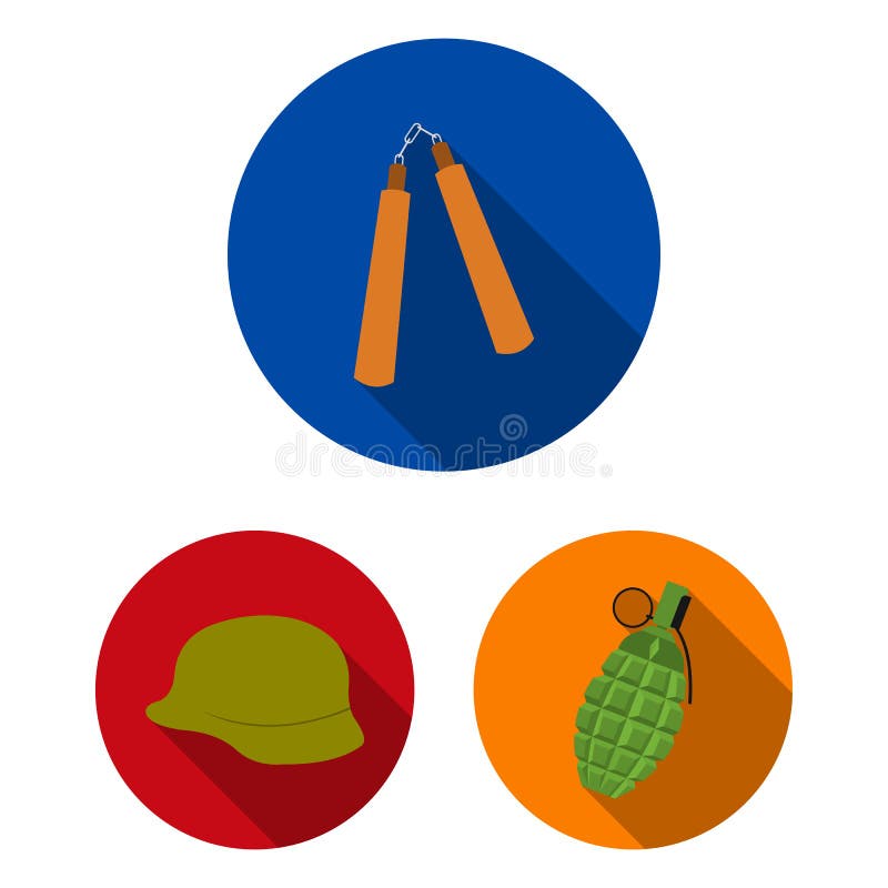 Types of Weapons Flat Icons in Set Collection for Design.Firearms and ...