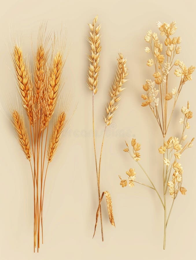 Types of wheat stock illustration. Illustration of crops - 382783532