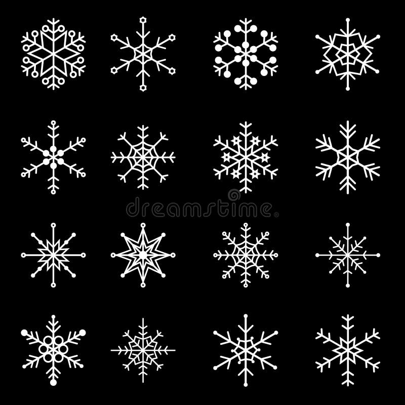 16 Types of White Snowflakes Stock Vector - Illustration of vector ...