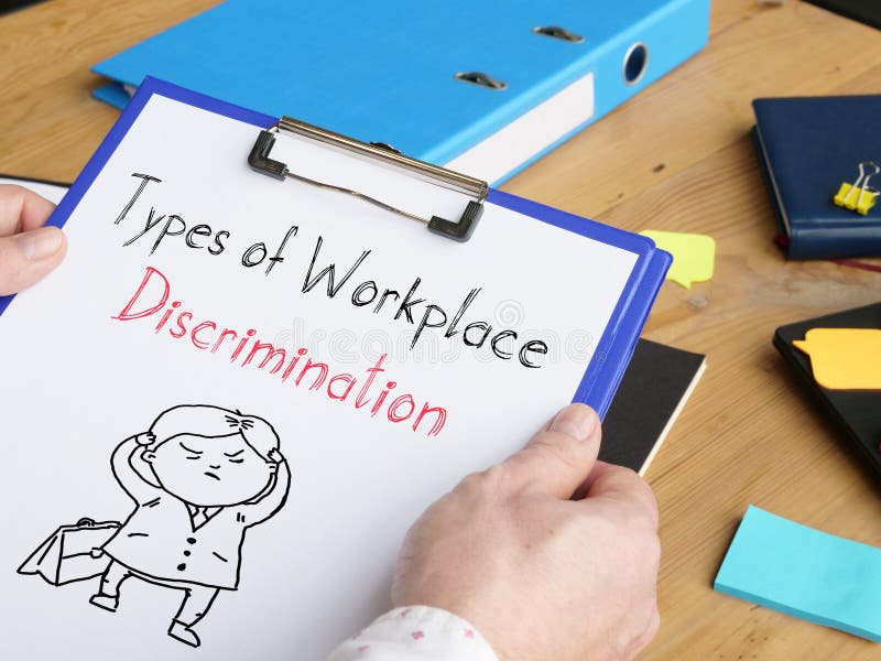 Types of Workplace Discrimination is Shown on the Business Photo Using ...