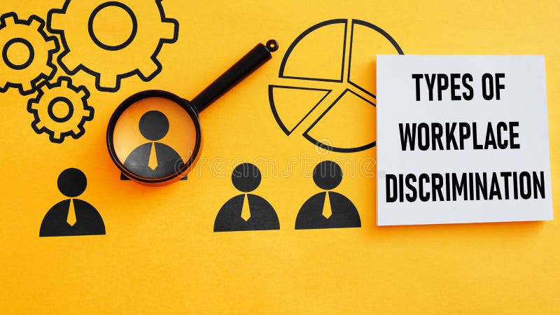 Types of Workplace Discrimination are Shown Using the Text Stock Photo ...