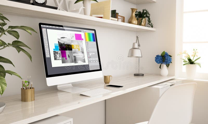 Typesetting Graphic Design Studio Home Set Up Stock Illustration ...