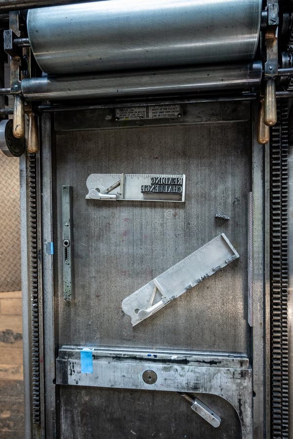 Typesetting on a Letterpress Press Bed Stock Photo - Image of metal ...