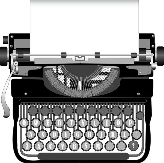 Typewriter Keys Black White Stock Illustrations – 251 Typewriter Keys ...