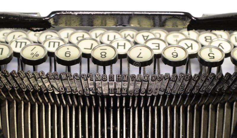 Antique Typewriter Close Up Stock Image - Image of clerk, journalism ...