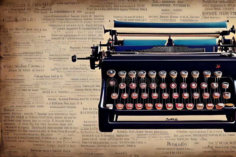 The Typewriter on the Background of Vintage-style Newspaper Stock ...
