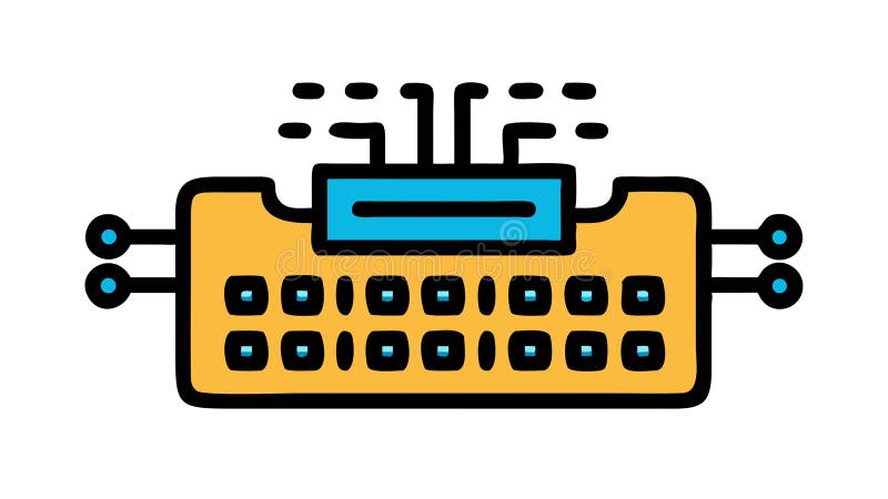 Typewriter with Binary Code, Analog To Digital Conversion, Vector ...
