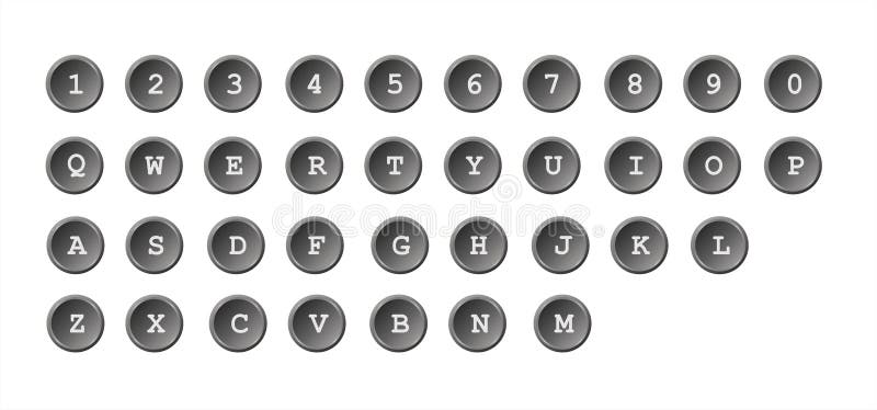Typewriter Buttons with Chat Word Stock Illustration - Illustration of ...