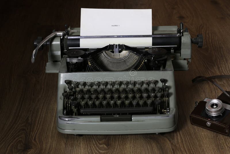 Typewriter and Camera Retro Stock Photo - Image of paper, book: 89320884