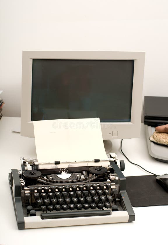 Typewriter and computer stock photo. Image of style, styled - 20106998