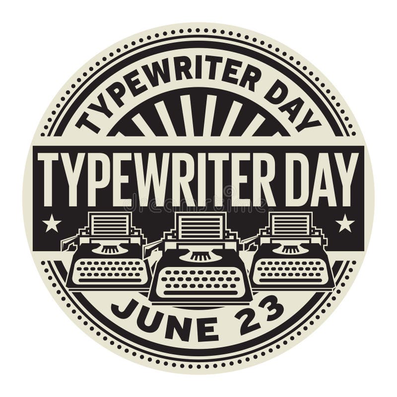 Typewriter Day stamp stock vector. Illustration of author - 114328508