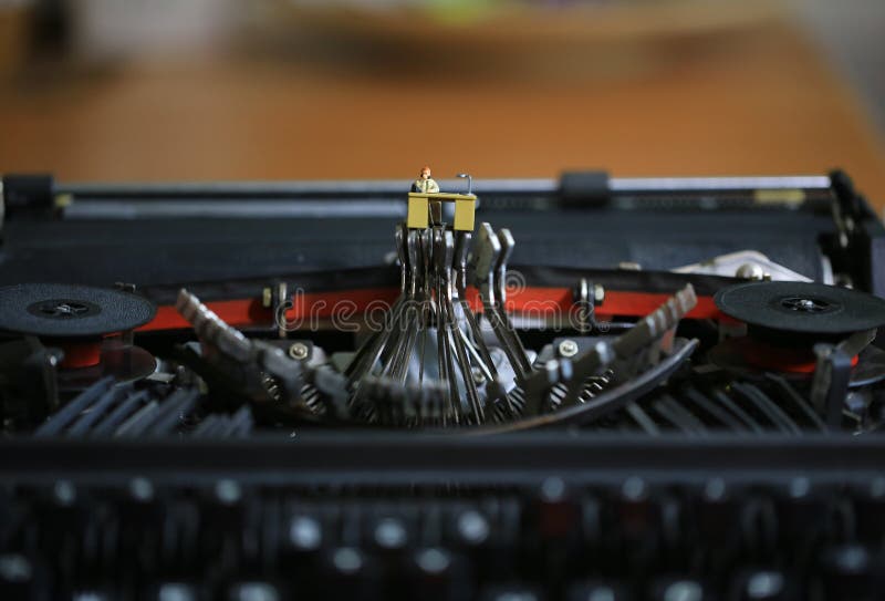 Typewriter with the Figurines in Work Stock Image - Image of duanwu ...