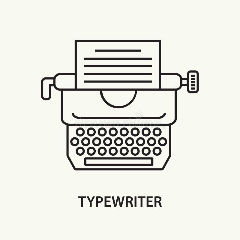 Typewriter Flat Round Icon. Stock Illustration - Illustration of retro ...