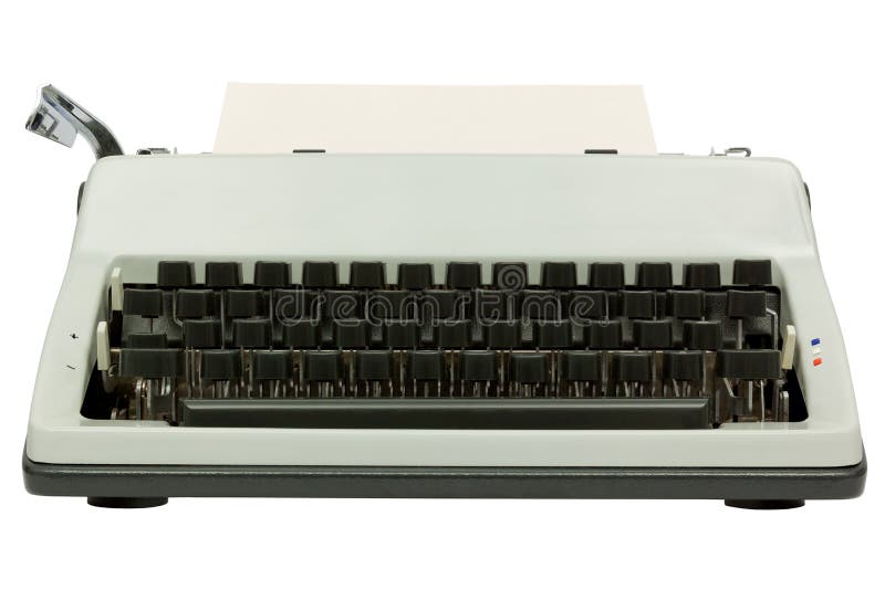 Retro Typewriter Front View Isolated White Stock Photos - Free ...