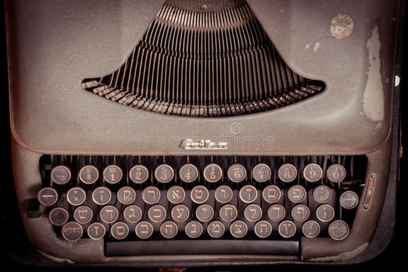 Typewriter Hebrew typebars stock photo. Image of macro - 29327898
