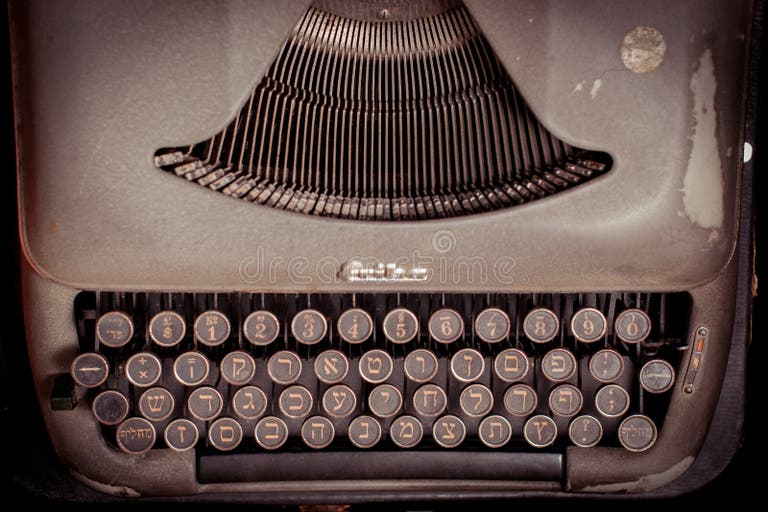 Typewriter Hebrew typebars stock photo. Image of macro - 29327898