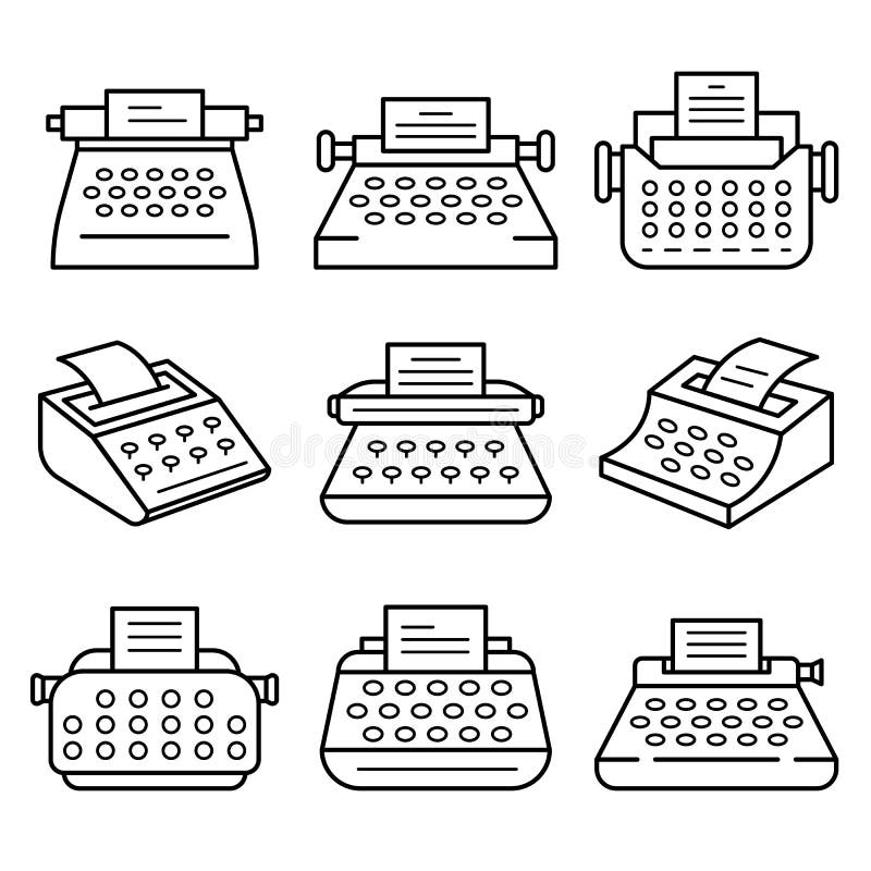 Typewriter Outline Stock Illustrations – 2,075 Typewriter Outline Stock ...