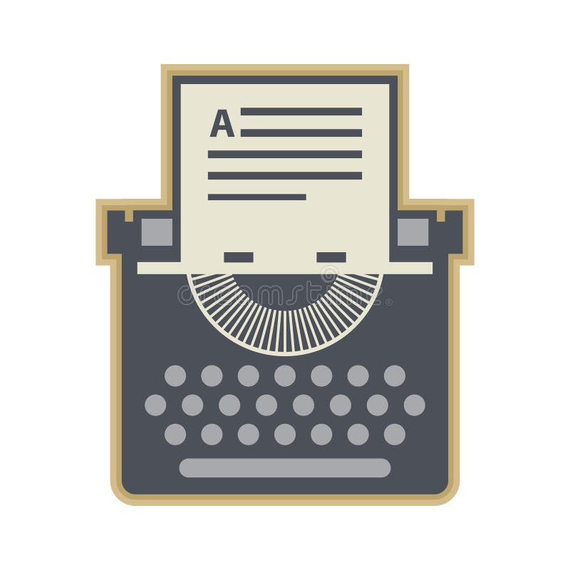 Typewriter icon or sign stock vector. Illustration of creative - 208493218