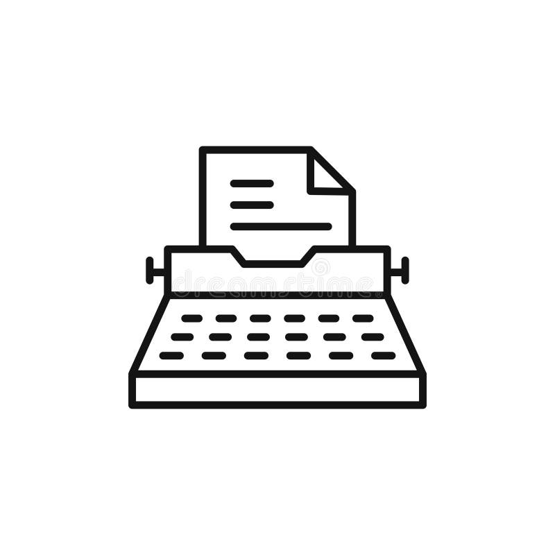 Typewriter Icon Symbol on White Background Stock Vector - Illustration ...