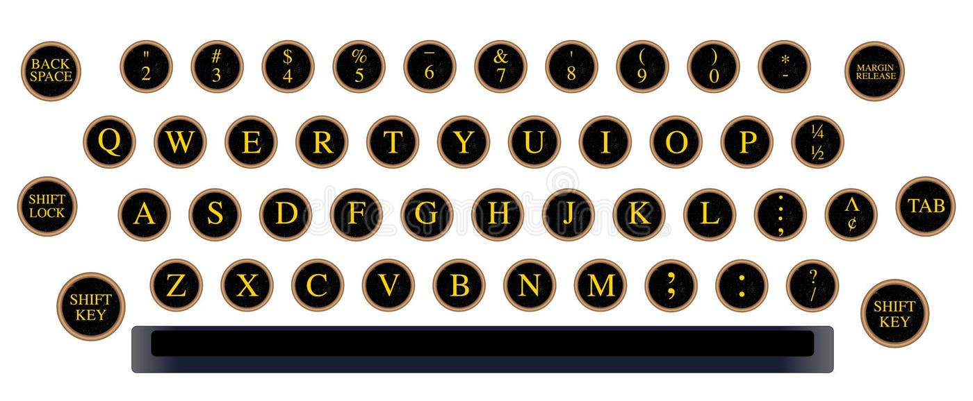 Typewriter Key Letters Stock Illustrations – 204 Typewriter Key Letters ...