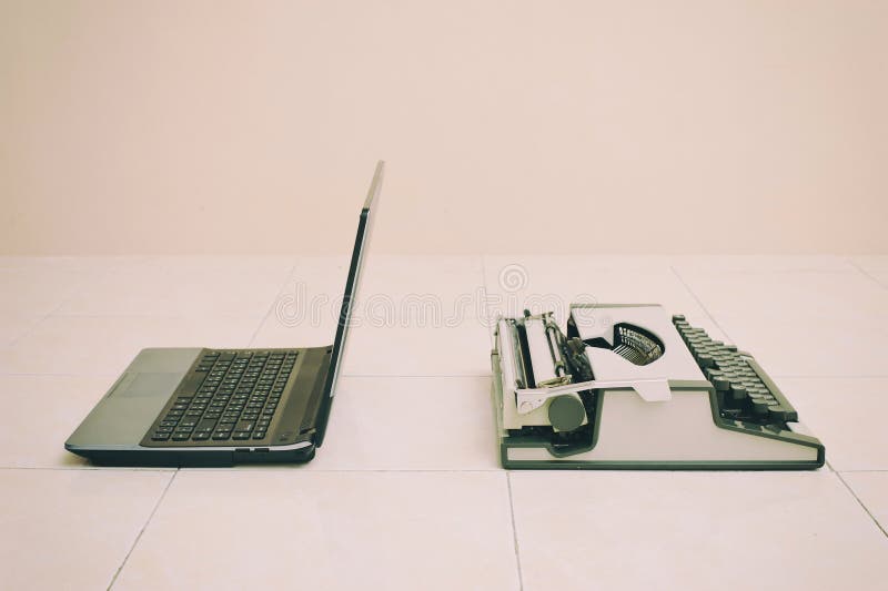 Typewriter and Laptop in Comparing between Low and High Business ...