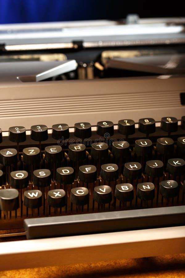Typewriter with Latin Alphabet in Closeup Stock Image - Image of latin ...