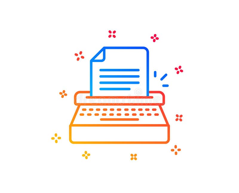 Typewriter Line Icon. Copywriting Sign. Vector Stock Vector ...
