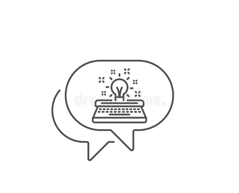 Typewriter Line Icon. Creativity Sign. Vector Stock Vector ...
