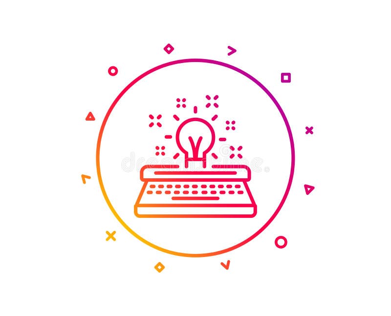 Typewriter Line Icon. Creativity Sign. Vector Stock Vector ...