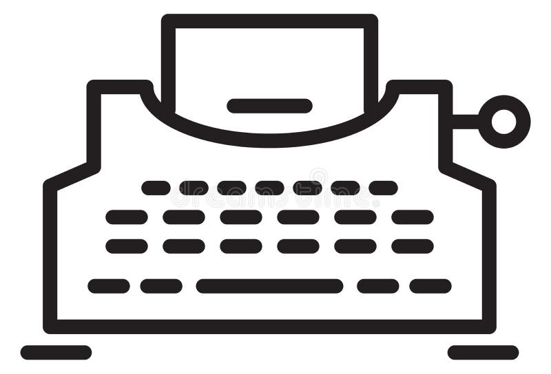 Typewriter Line Icon. Retro Typing Machine Symbol Stock Vector ...