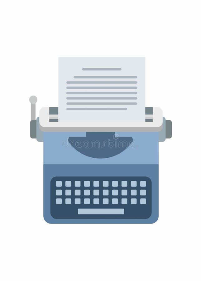 Typewriter Machine. Simple Flat Illustration. Stock Vector ...