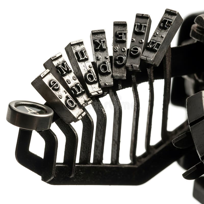Typewriter Metal Keys Showing Words Medium Code on White Background ...