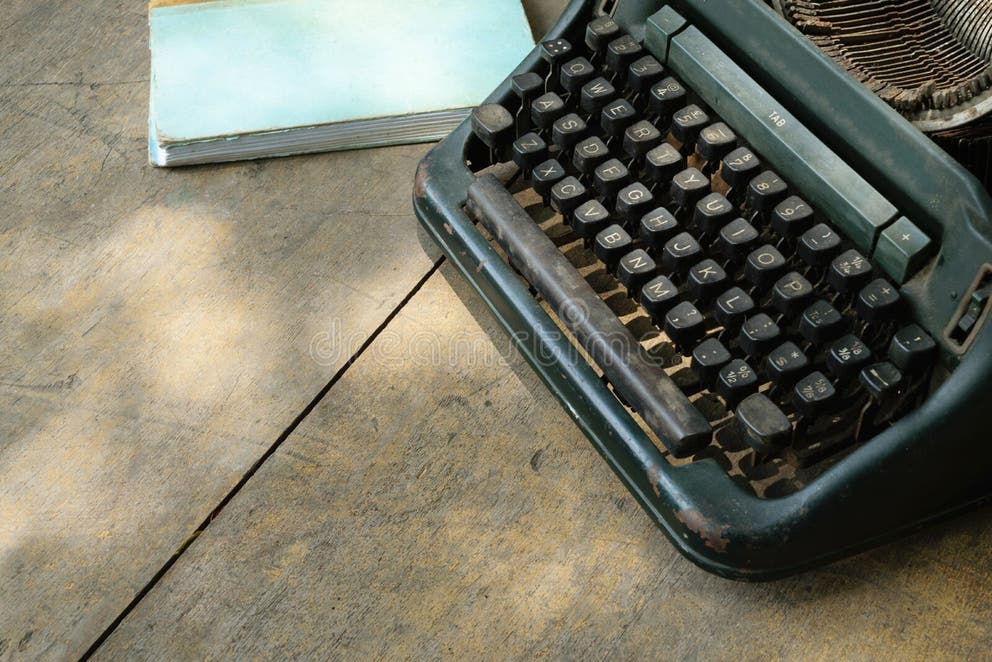 Typewriter and notebook stock image. Image of office - 59830777