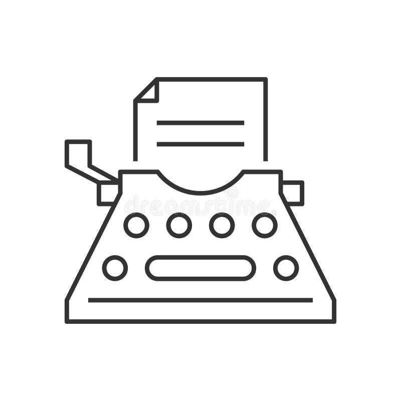 Vintage Typewriter Outline Stock Illustrations – 842 Vintage Typewriter ...
