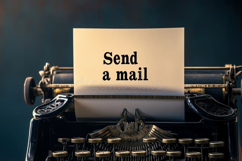 Typewriter with Paper Sheet and the Text Send a Mail Ai Photo Stock ...
