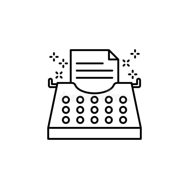 Typewriter Paper Typing Icon. Element of Literature Icon Stock ...
