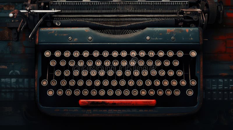 Typewriter Red and Black Lines Stock Illustration - Illustration of ...