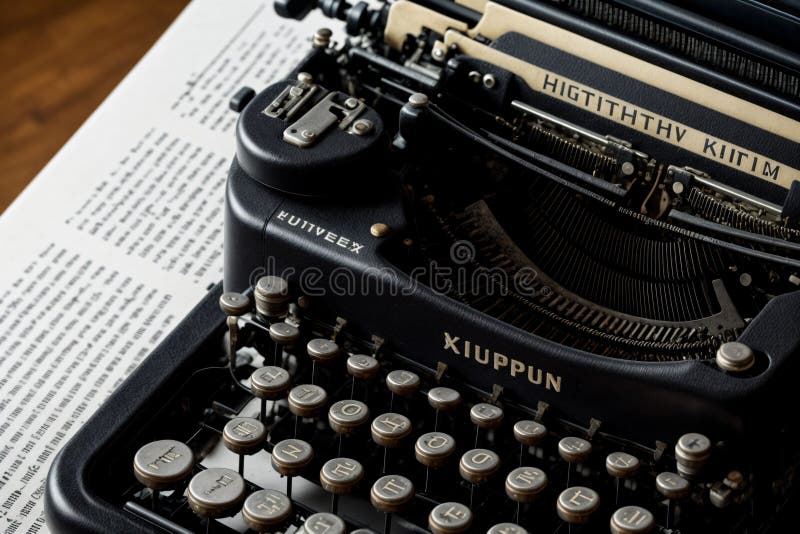 A Typewriter S Keys Striking into an Eruption of Ink Butterflies Stock ...