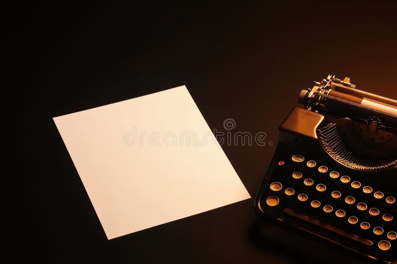 A Typewriter Sits on a Table with a Blank Sheet of Paper Ready for ...
