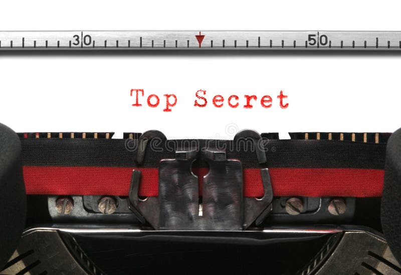 Typewriter Top Secret stock photo. Image of retro, font - 4646316