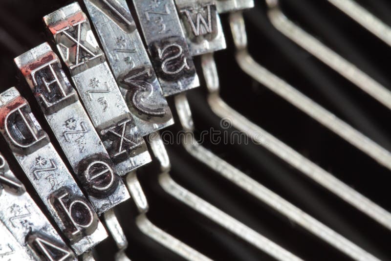 Typewriter Type Bars, Macro Shot Stock Photo - Image of communication ...