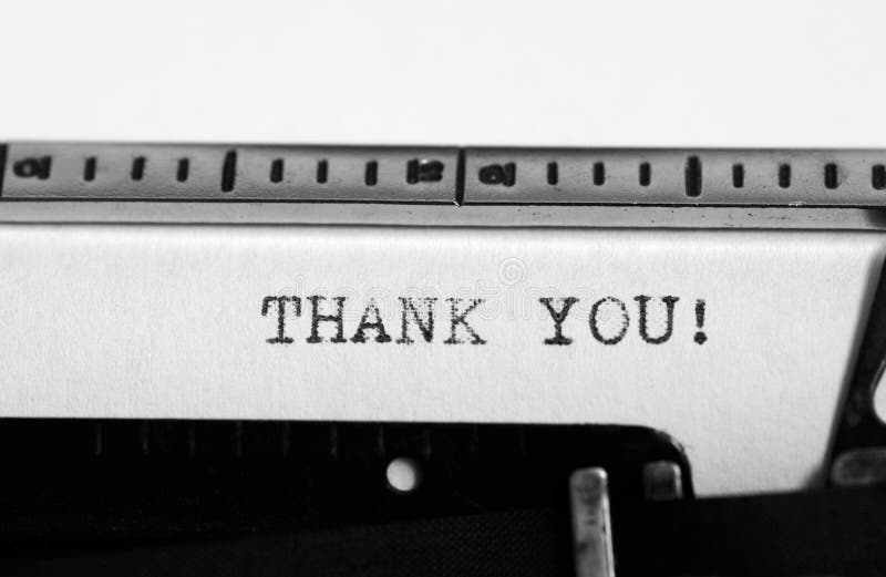 Typewriter With Text Thank You Stock Image - Image of gratitude ...
