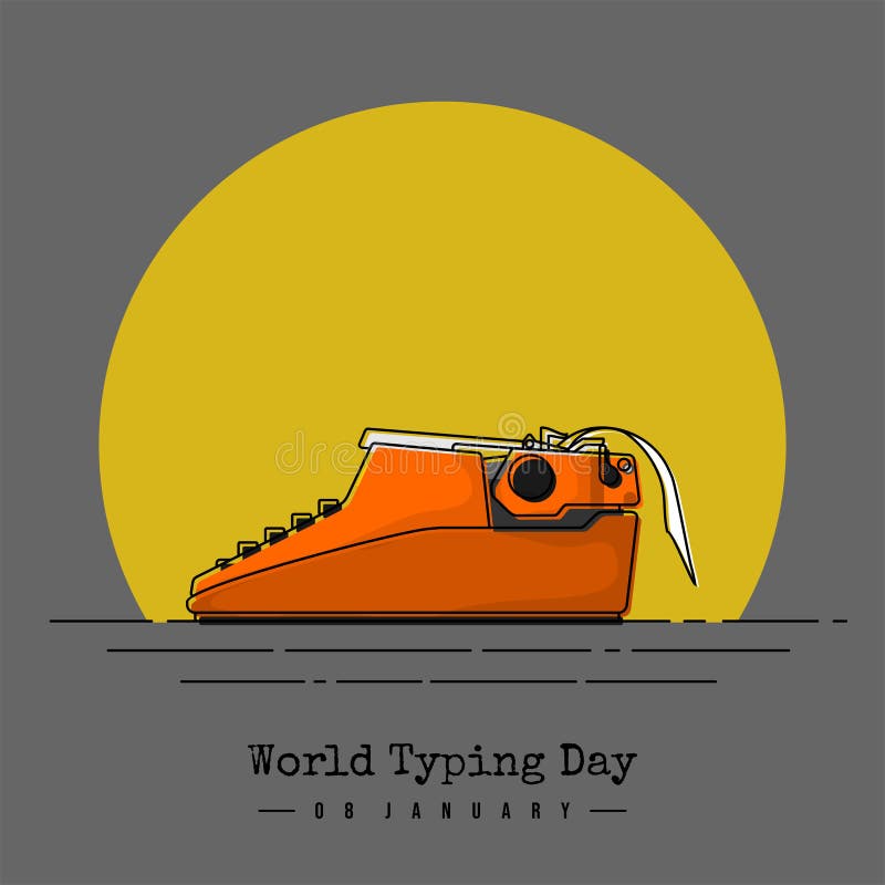 Typewriter with White Paper Side View Vector Illustration Stock Vector ...